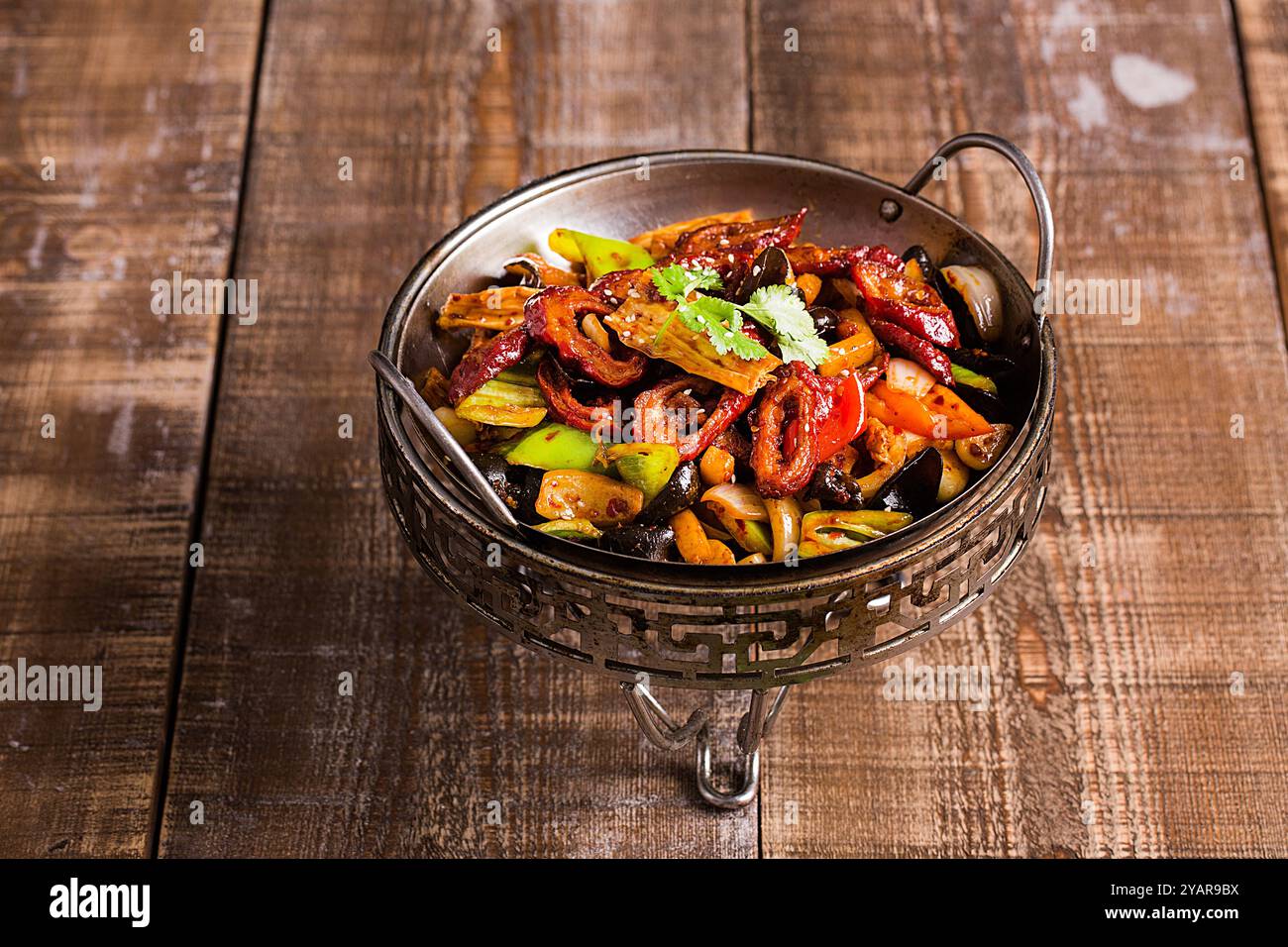 Griddle Cooked pork intestines with Pickled Radish Stock Photo - Alamy