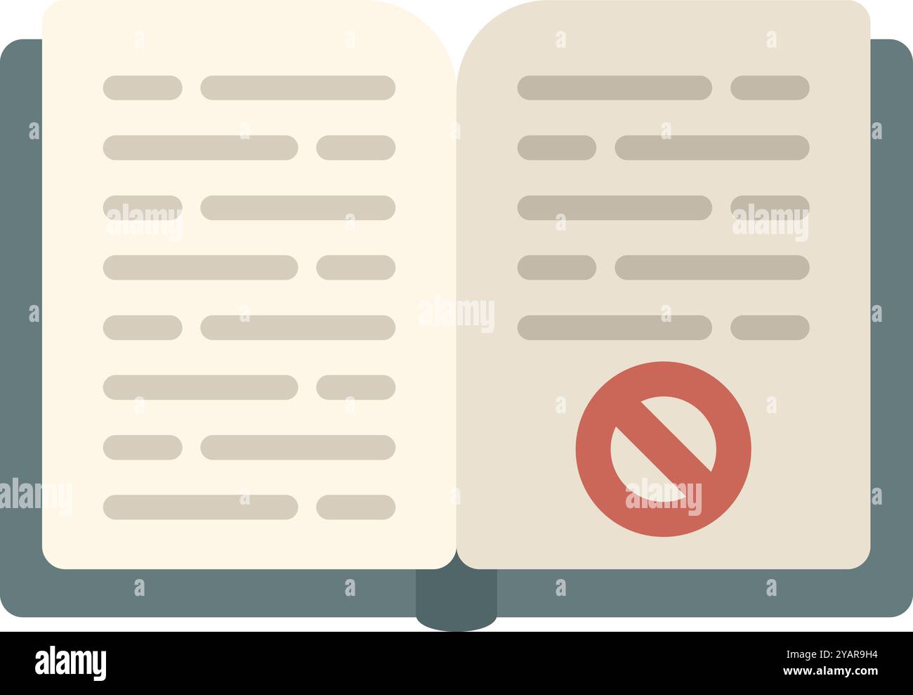 Open book with forbidden sign showing banned literature concept Stock ...