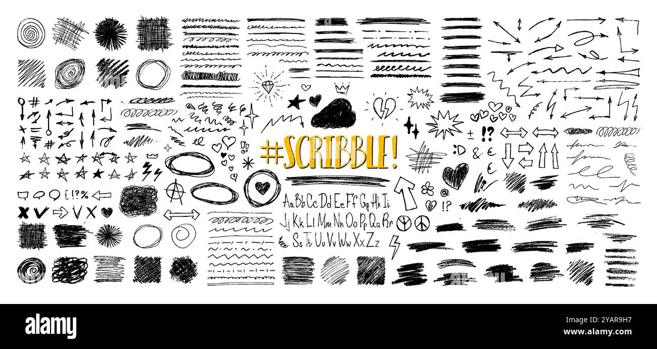 School board, children's doodles and scribble in hand drawn style Stock ...