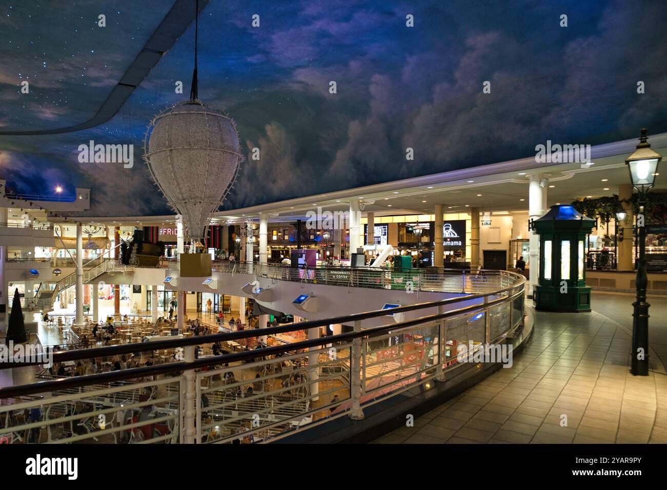Trafford Centre food court - colourful cafes, restaurants & bars Stock ...
