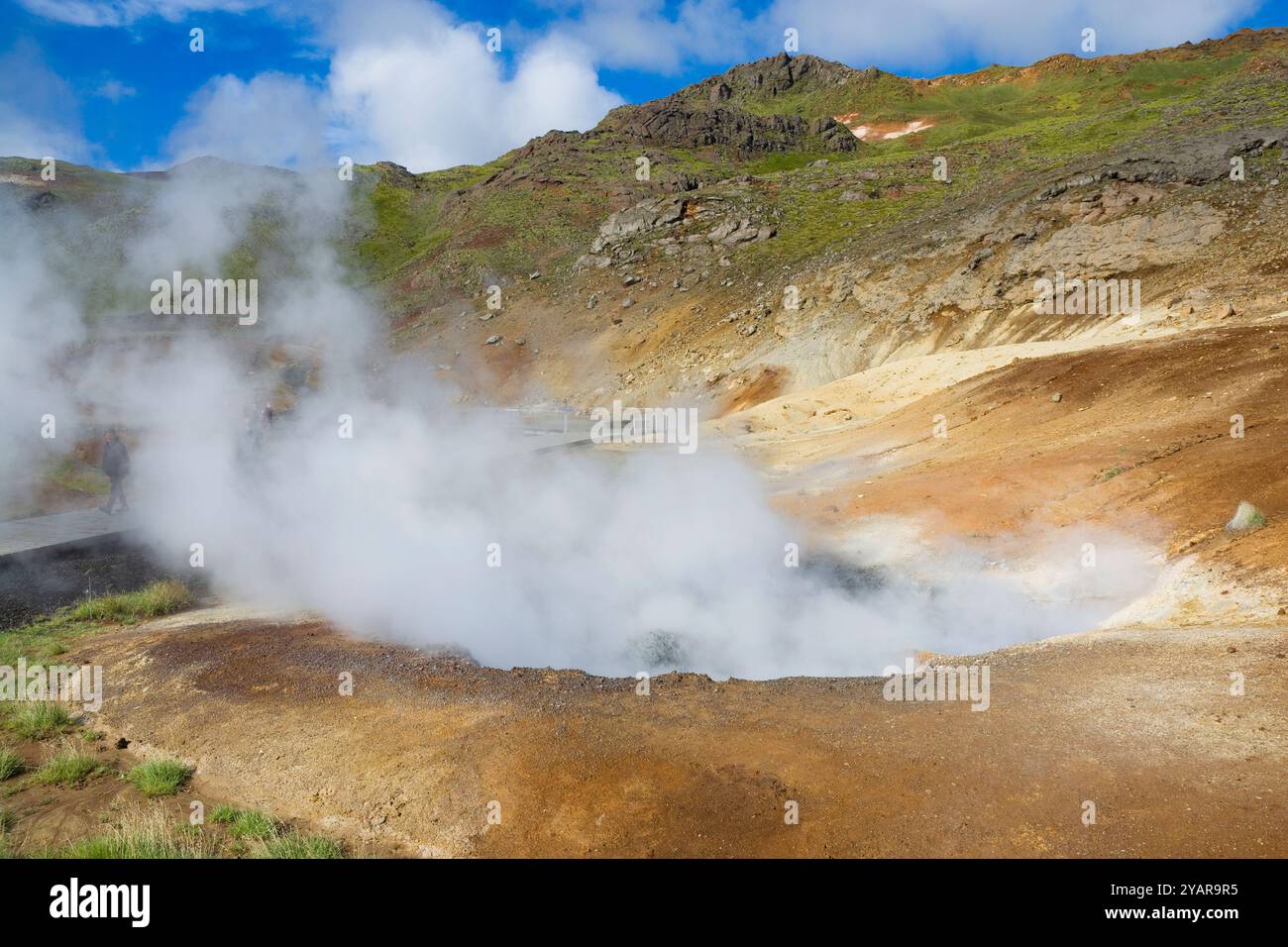 Seltún geothermal hot spring system in Krýsuvík volcanic area, in ...