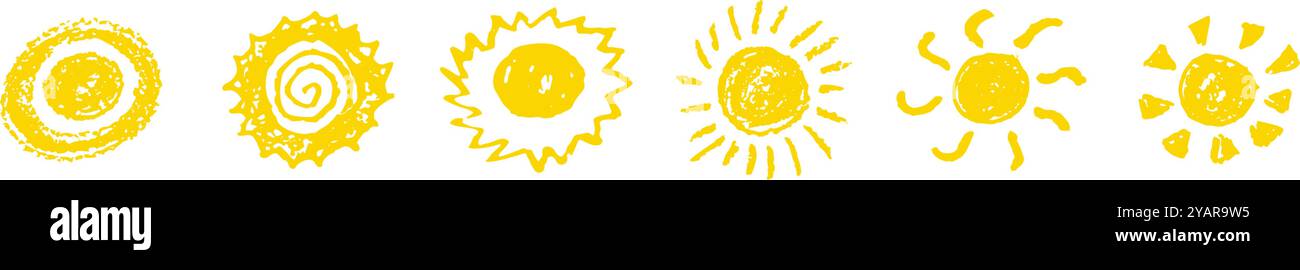 Sun painted crayon Stock Vector Images - Alamy
