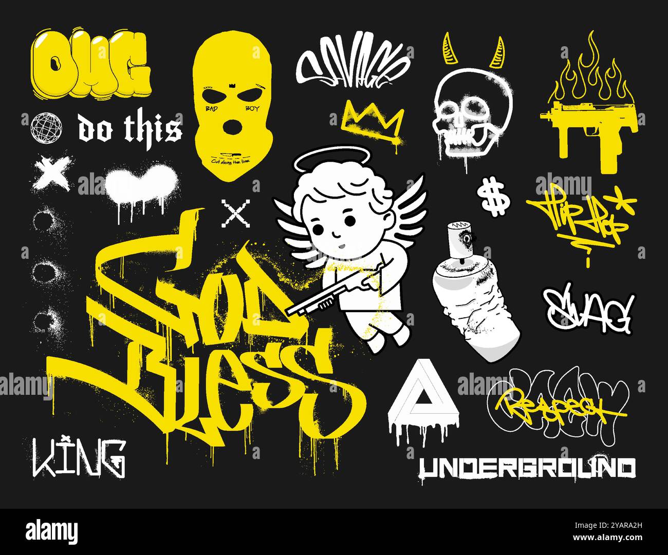 Street underground elements. Street lettering art Stock Vector Image ...