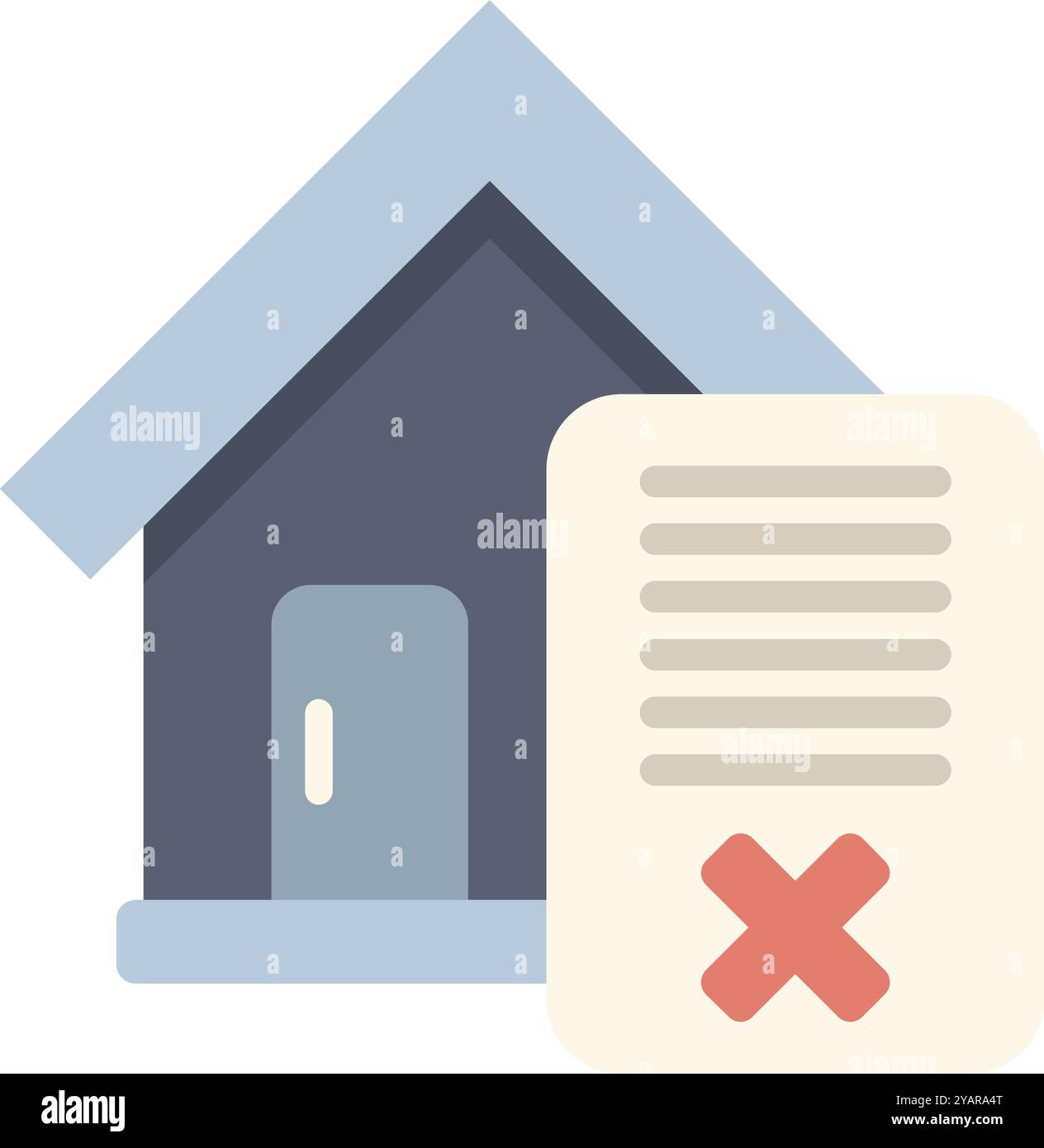 Simple flat illustration of a house loan application getting rejected ...