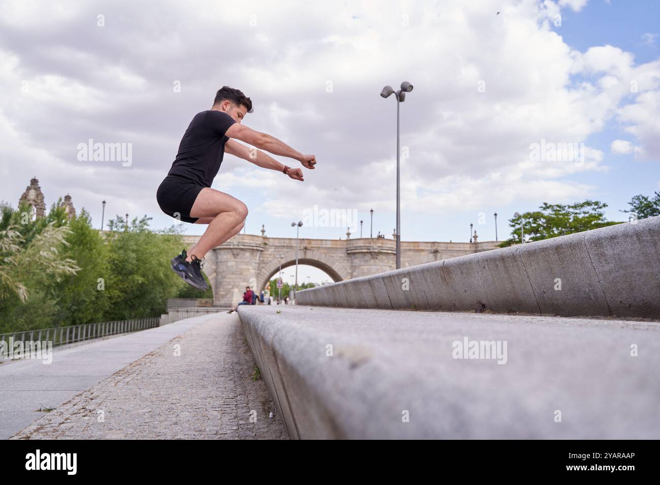 Young man jumps block hi-res stock photography and images - Alamy