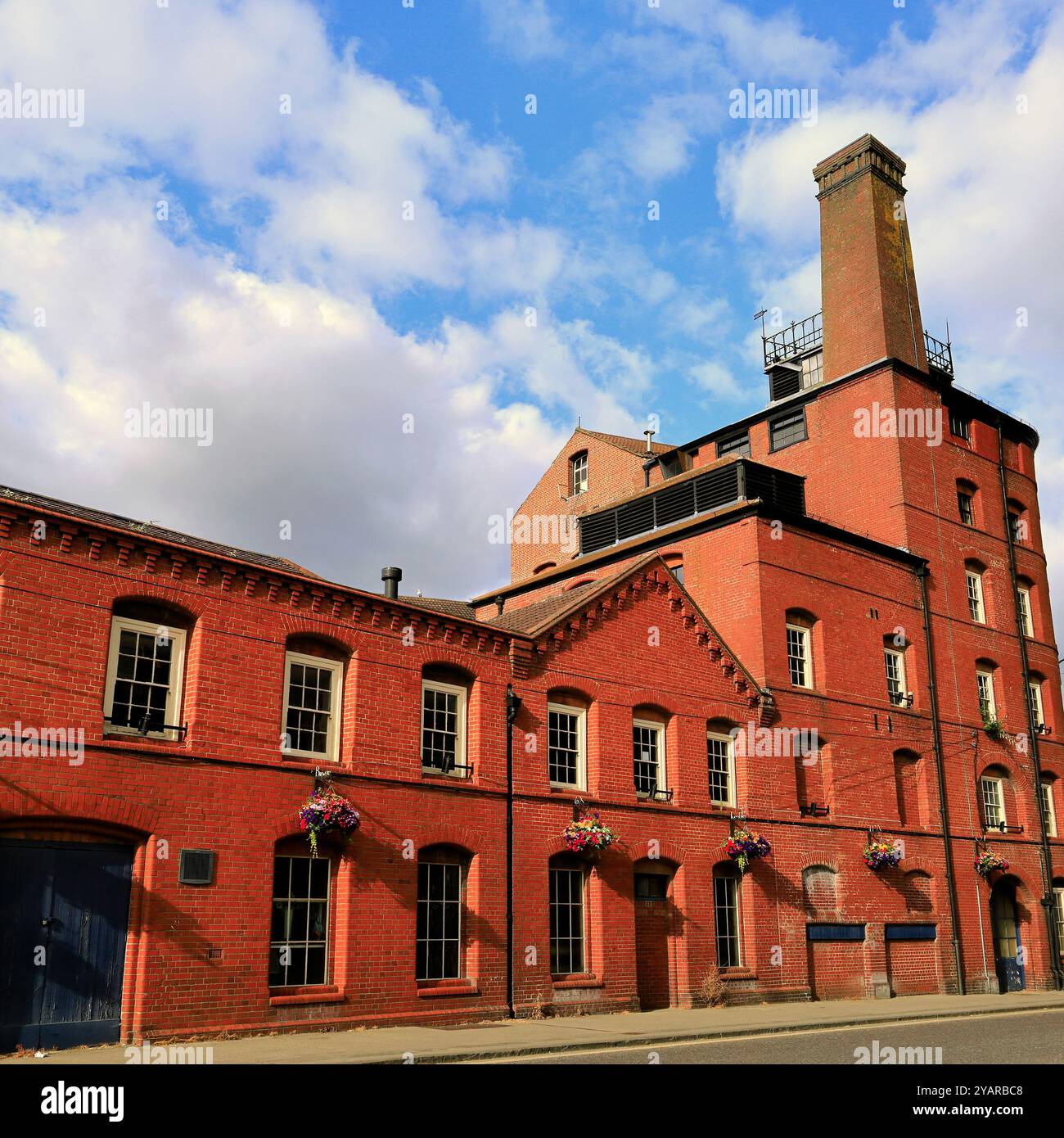 Wadworth Brewer red brisk buiding, Devizes town centre, Wiltshire, West ...
