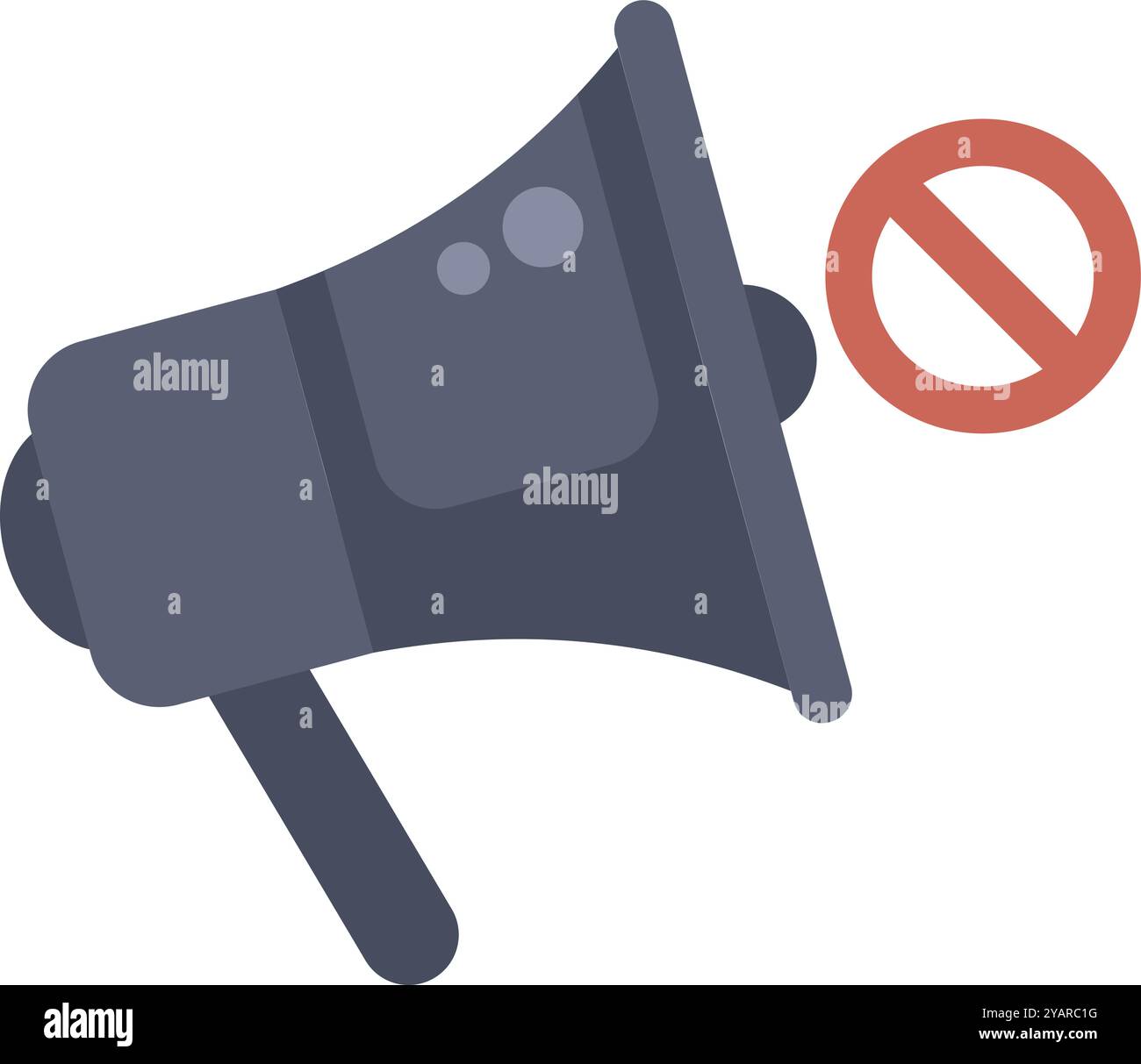 This vector illustration shows a megaphone being censored, representing ...