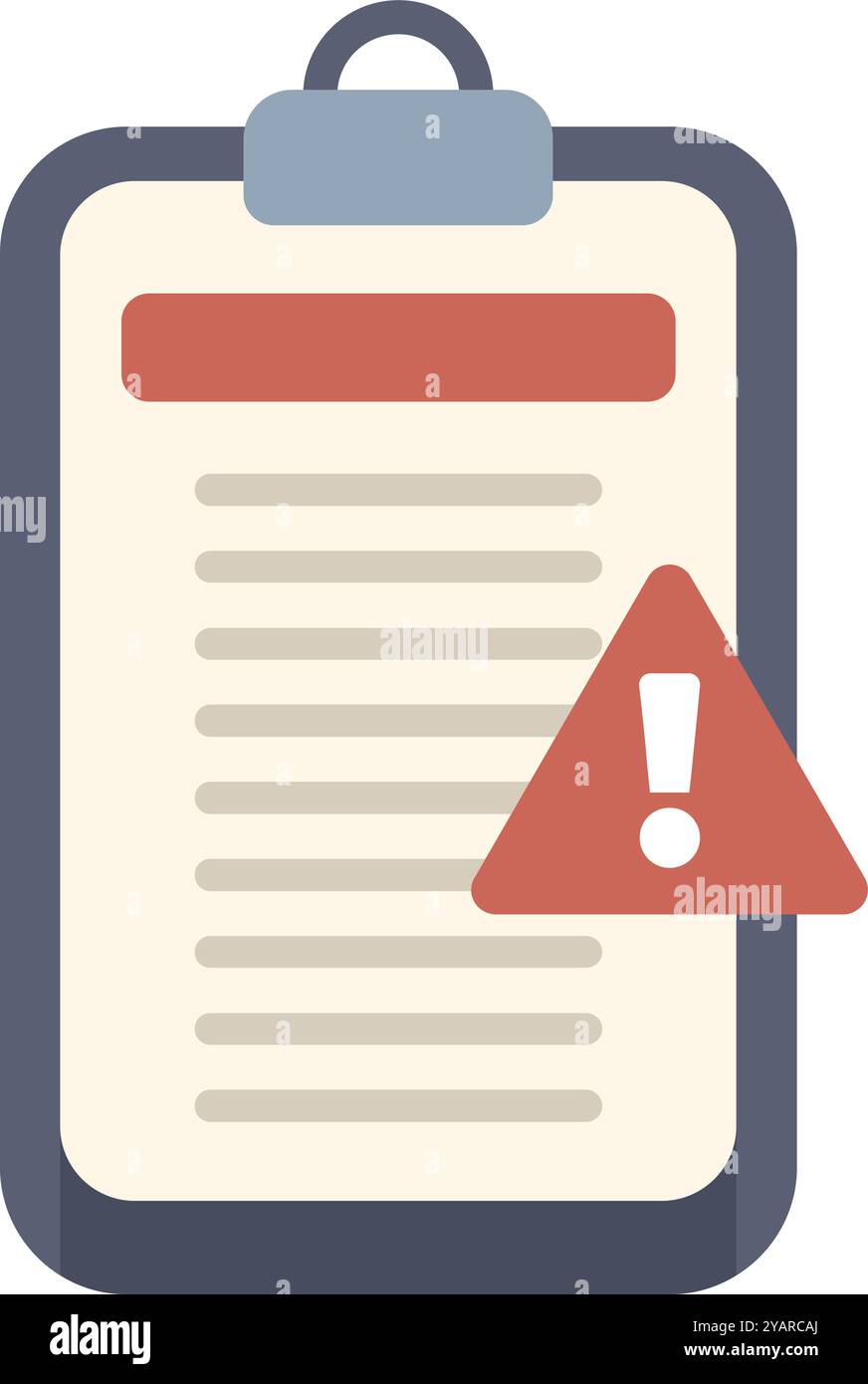 Clipboard is showing a warning message with an exclamation mark icon, concept for notification ...