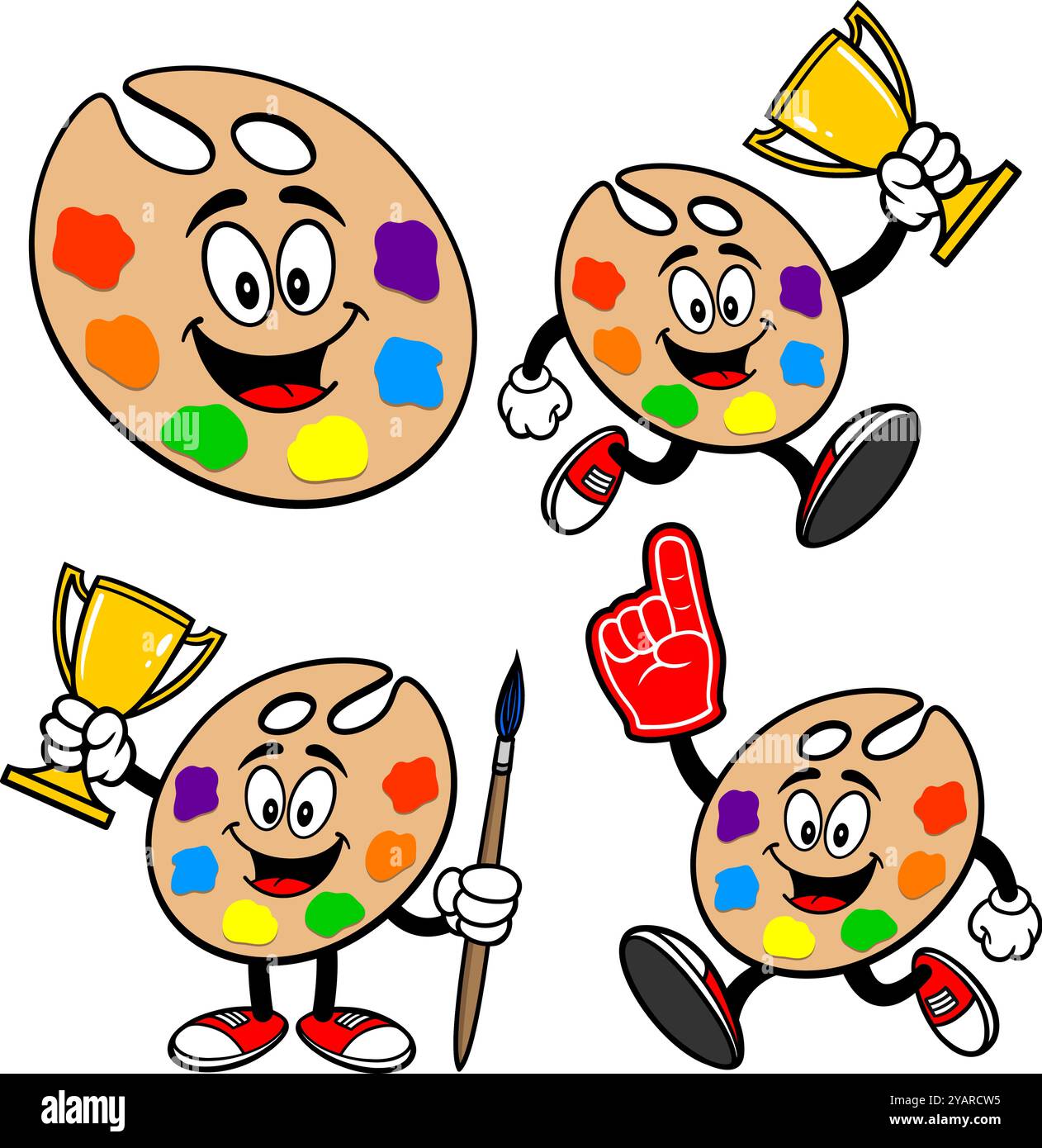 Art Palette Character Set 02, Hand Drawn Vector illustrations, Isolated ...