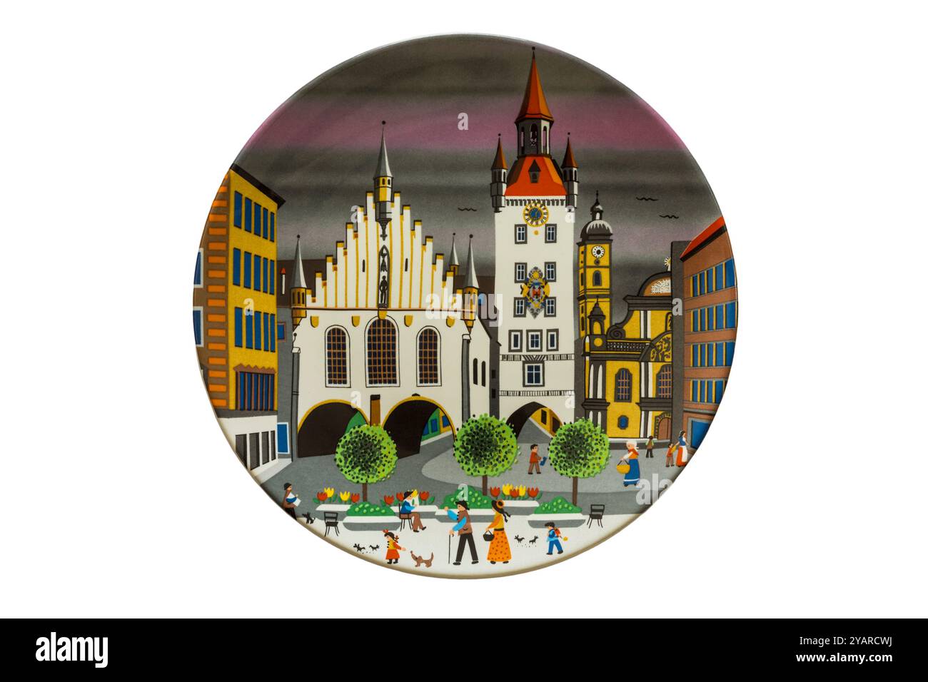 Poole Pottery transfer plate Bavarian Town 431 Scene 1 based on a print ...