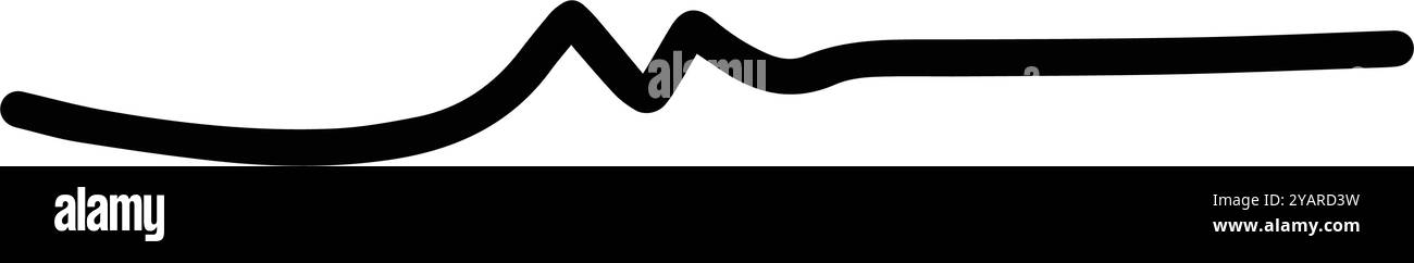 Hand drawn curly swish icon vector illustration, paint brush design ...