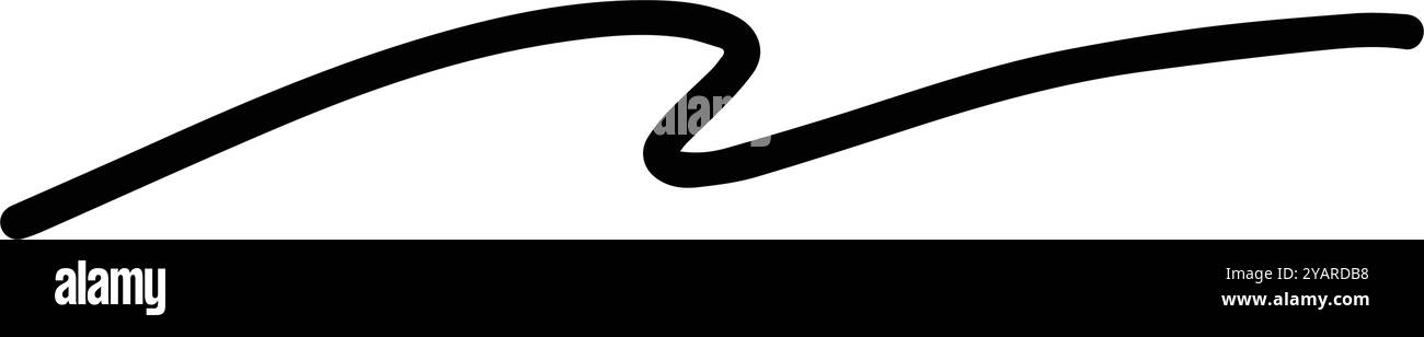 Hand drawn curly swish icon vector illustration, paint brush design ...