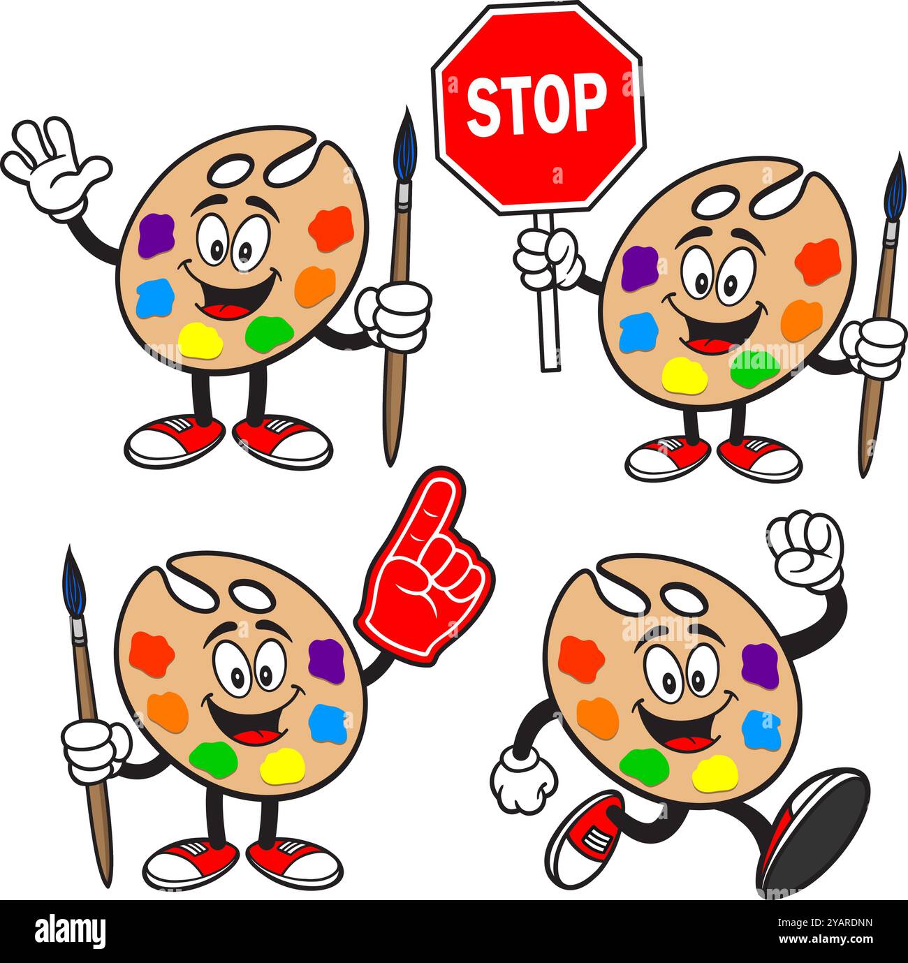 Art Palette Character Set 01, Hand Drawn Vector illustrations, Isolated ...