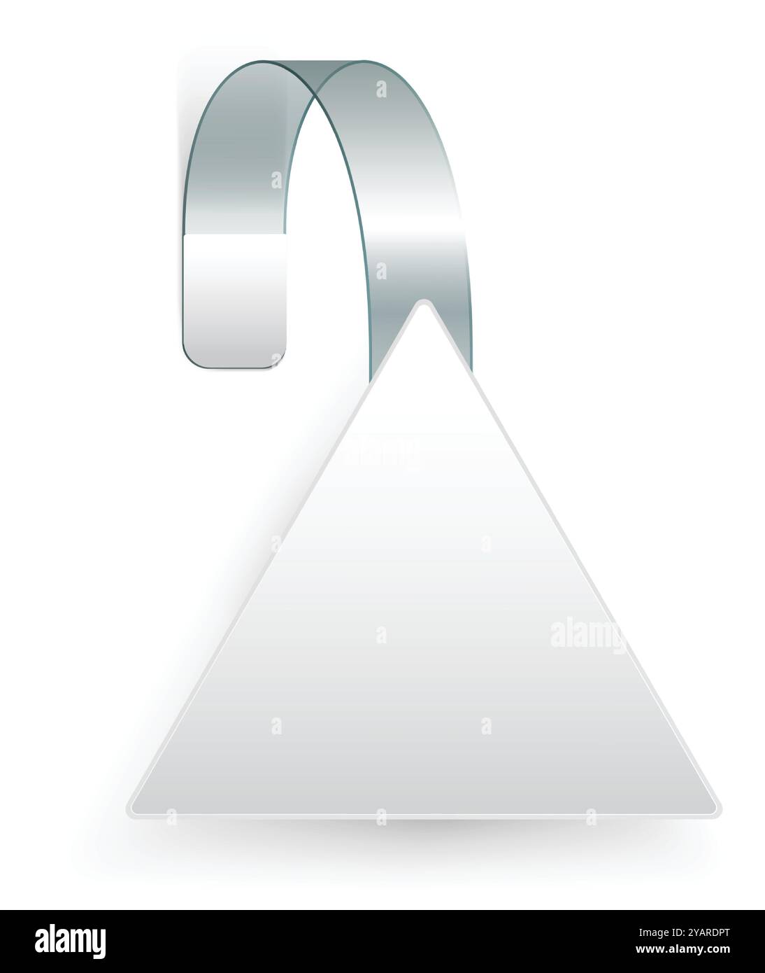 Blank triangular shelf wobbler pointing down with transparent plastic ...