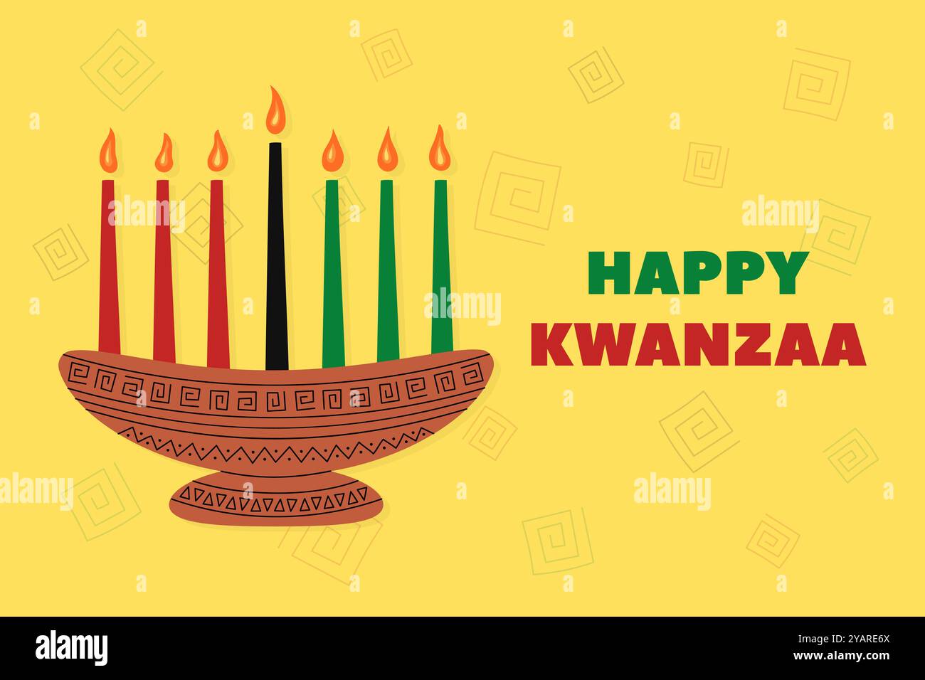 Happy Kwanzaa holiday poster. Horizontal vector illustration of African ...