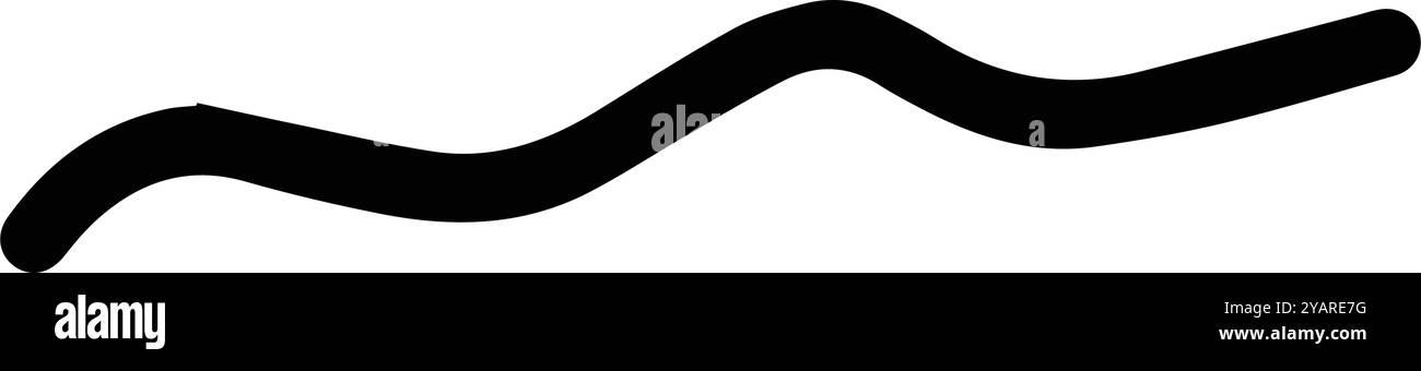 Hand drawn curly swish icon vector illustration, paint brush design ...