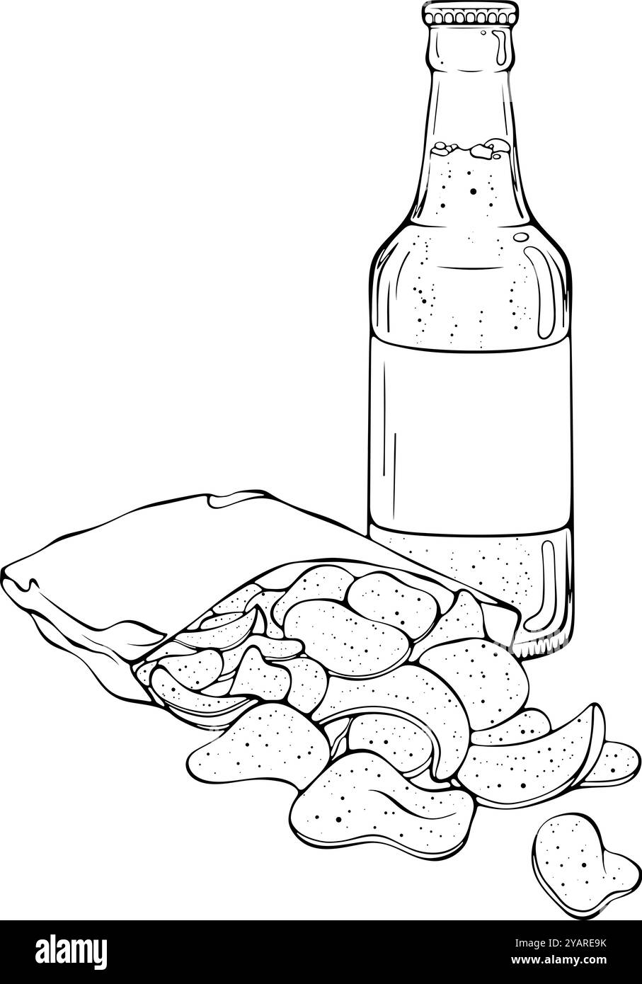 Glass bottle beer potato Stock Vector Images - Alamy