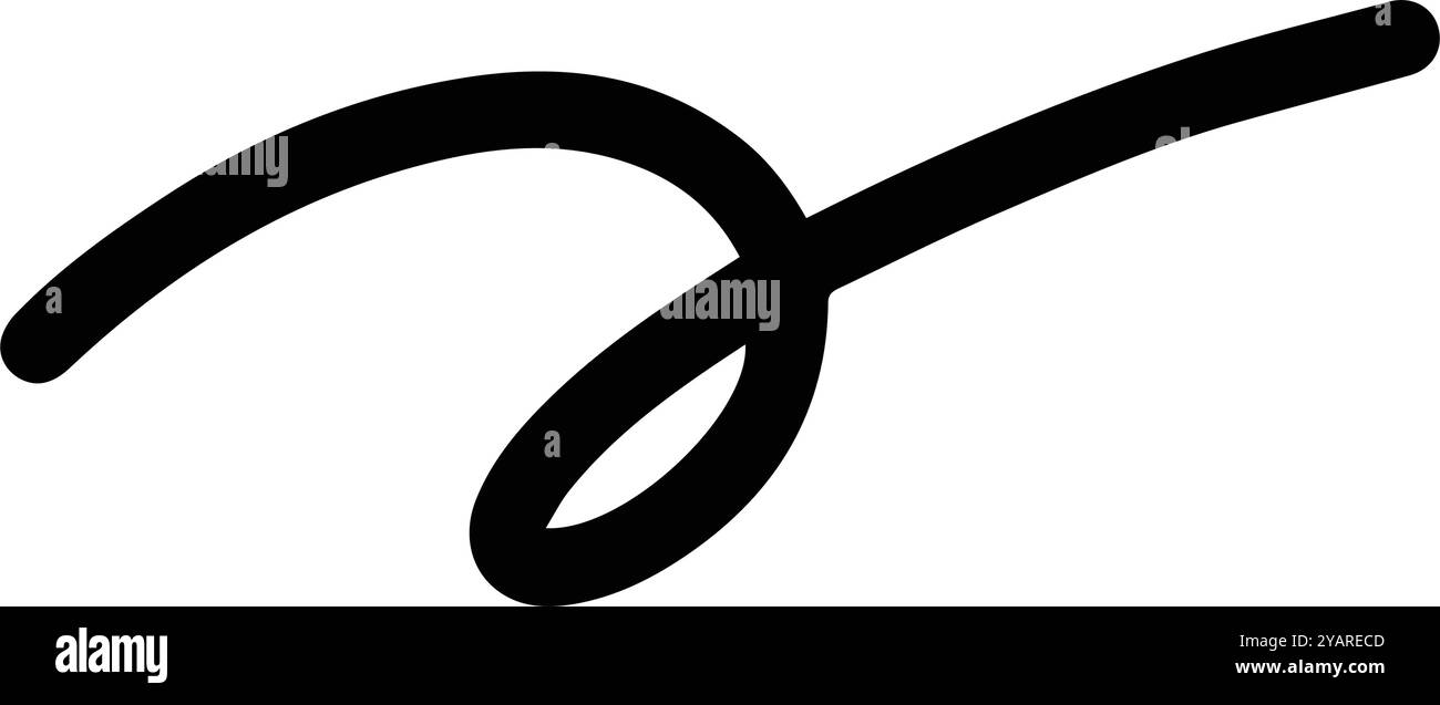 Hand drawn curly swish icon vector illustration, paint brush design ...