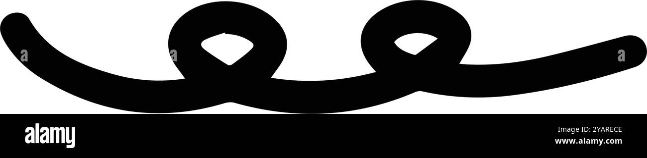 Hand drawn curly swish icon vector illustration, paint brush design ...