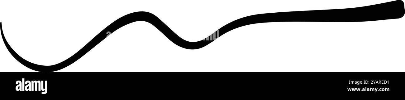 Hand drawn curly swish icon vector illustration, paint brush design ...