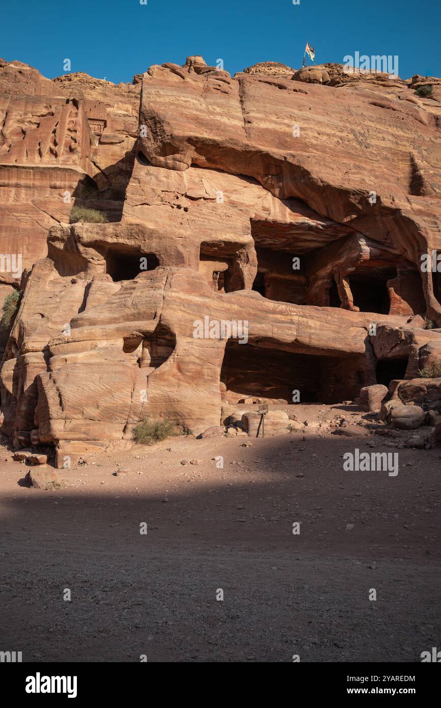 Vertical Rocky View of Geologic Monument in Jordan. Sandstone Rock in ...