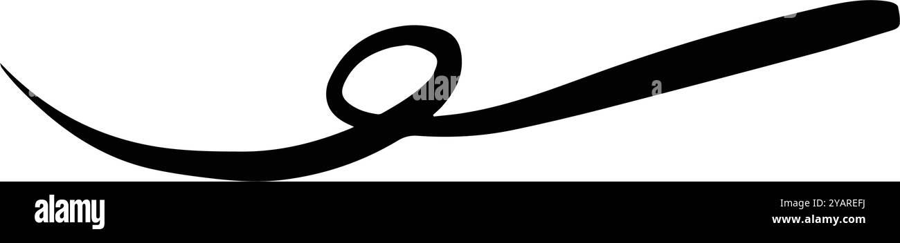 Hand drawn curly swish icon vector illustration, paint brush design ...