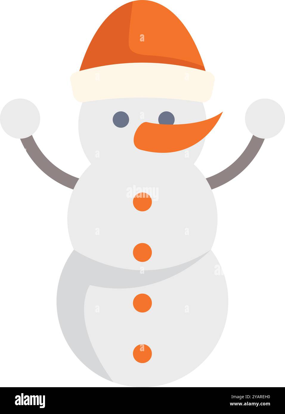 Classic snowman waving with a red hat and carrot nose, perfect for ...