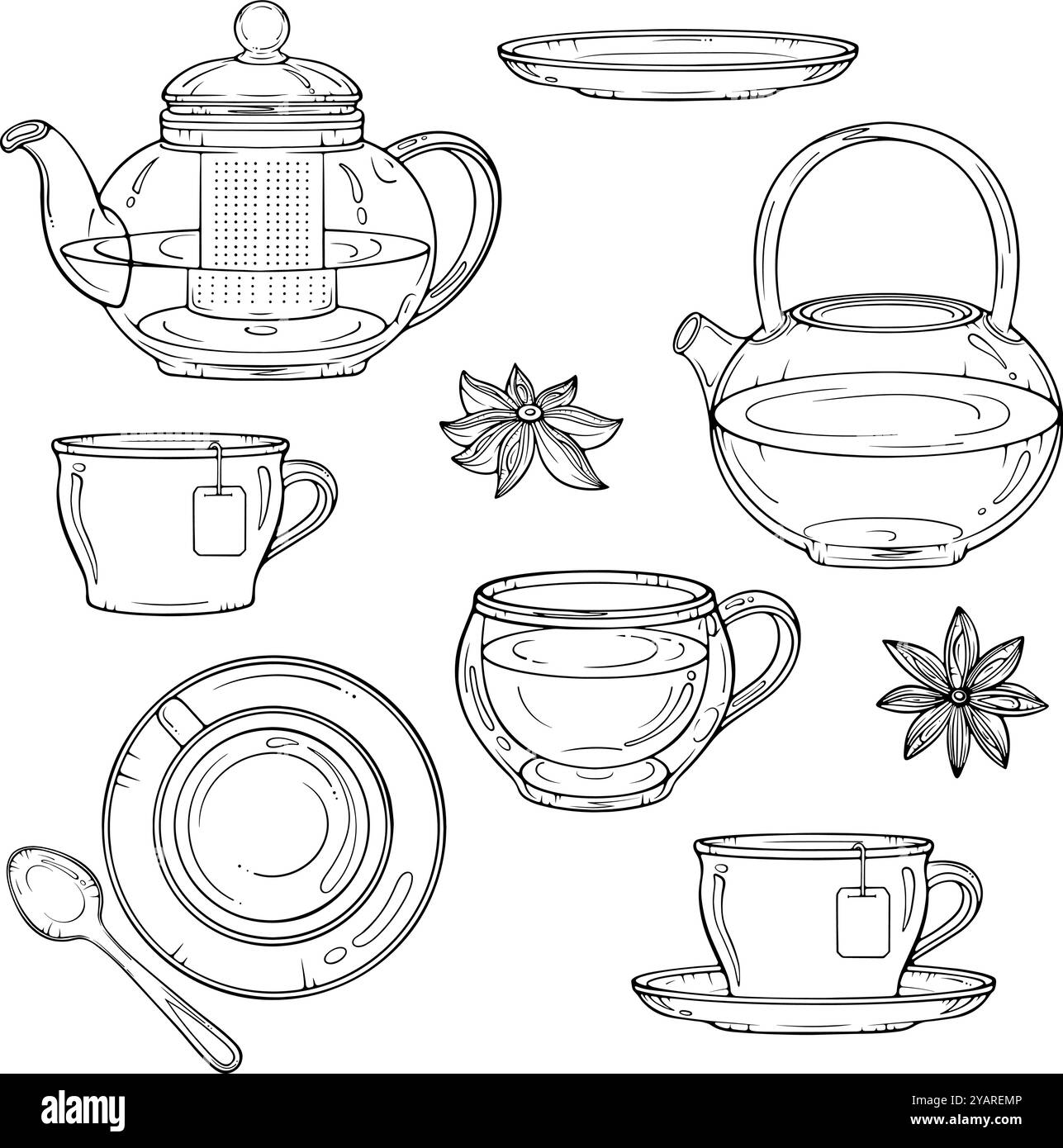 Vintage tea cups Black and White Stock Photos & Images - Alamy