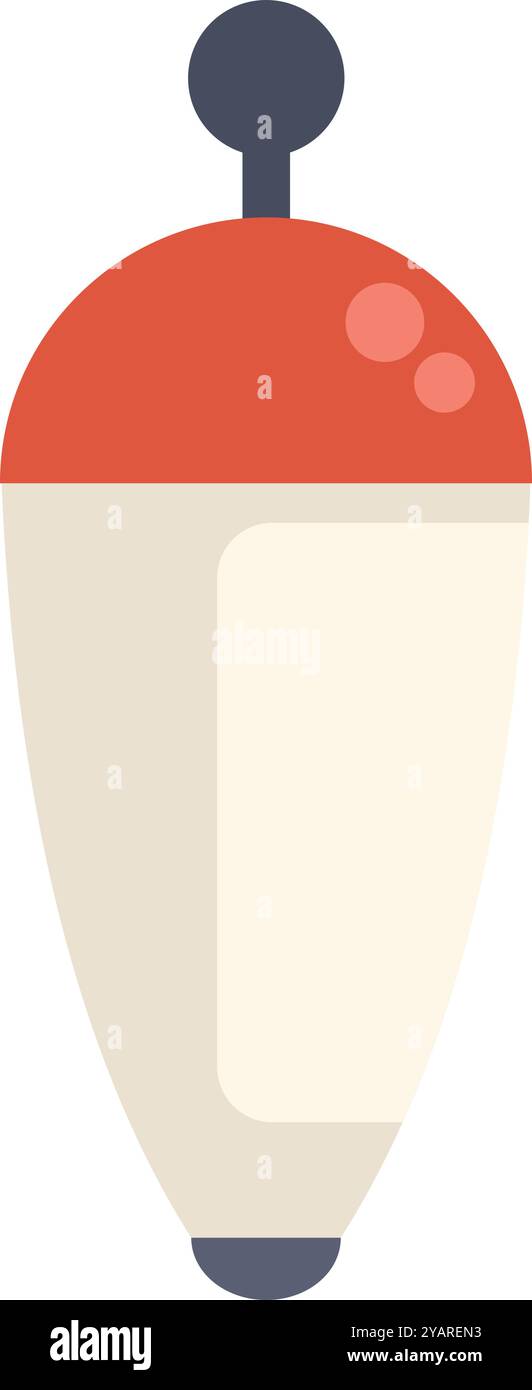 Vector illustration of a fishing float bobber, designed in a flat style ...