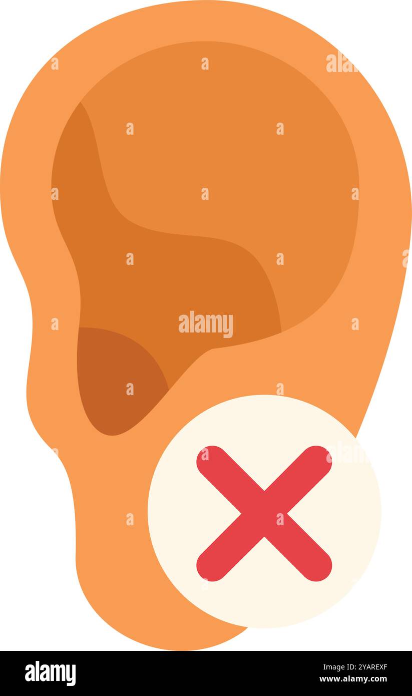 This vector illustration represents the concept of hearing loss or ...