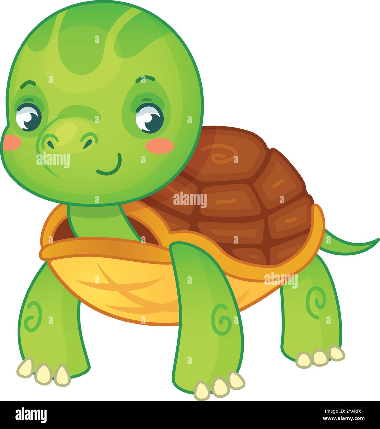 Cute green turtle smiling at you, perfect for any design project ...