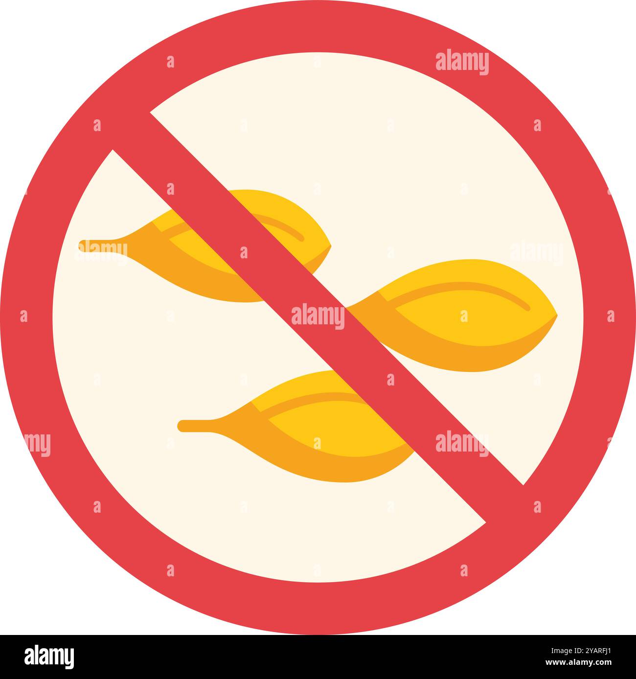 Gluten intolerance concept icon with a red forbidden symbol denying ...