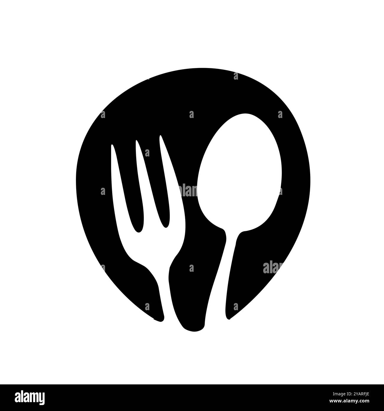 Spoon and fork simple symbol sign. Food service logo. Icon for ...