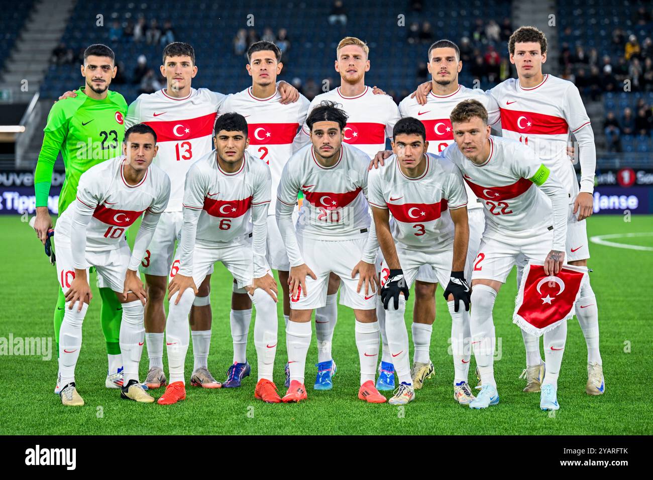 Stavanger 20241015. Turkey started with these 11 players in the U21 ...