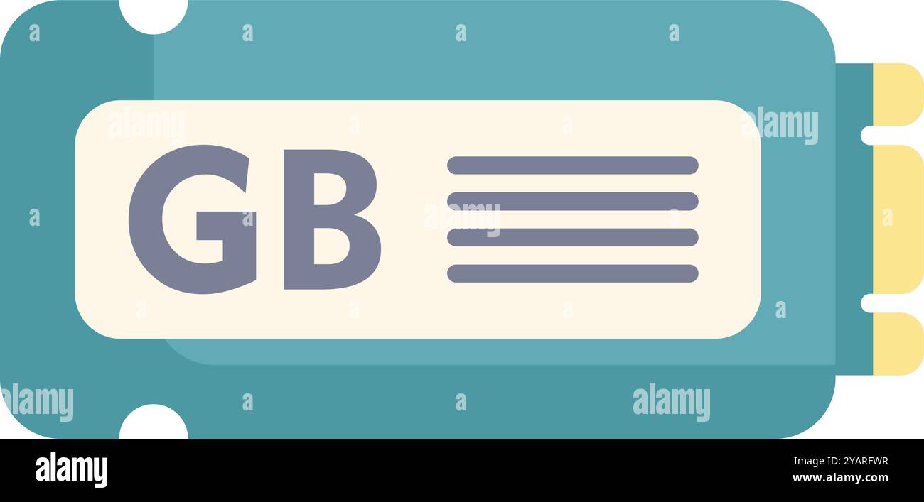 Ssd card showing gigabyte storage space icon in flat style for apps and ...