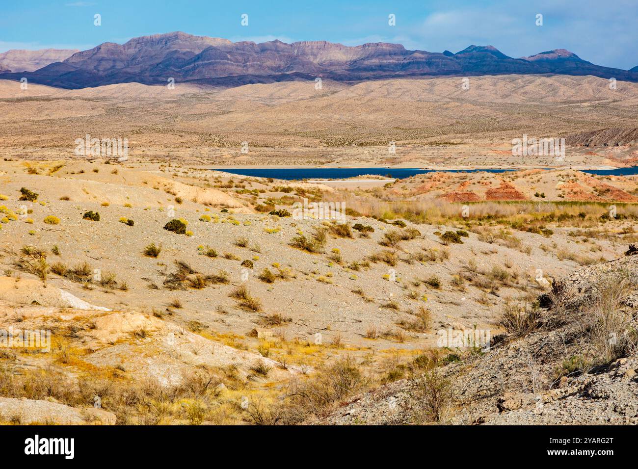 Echo wash drains into the Overton Arm of Lake Mead at Echo Bay, Nevada ...