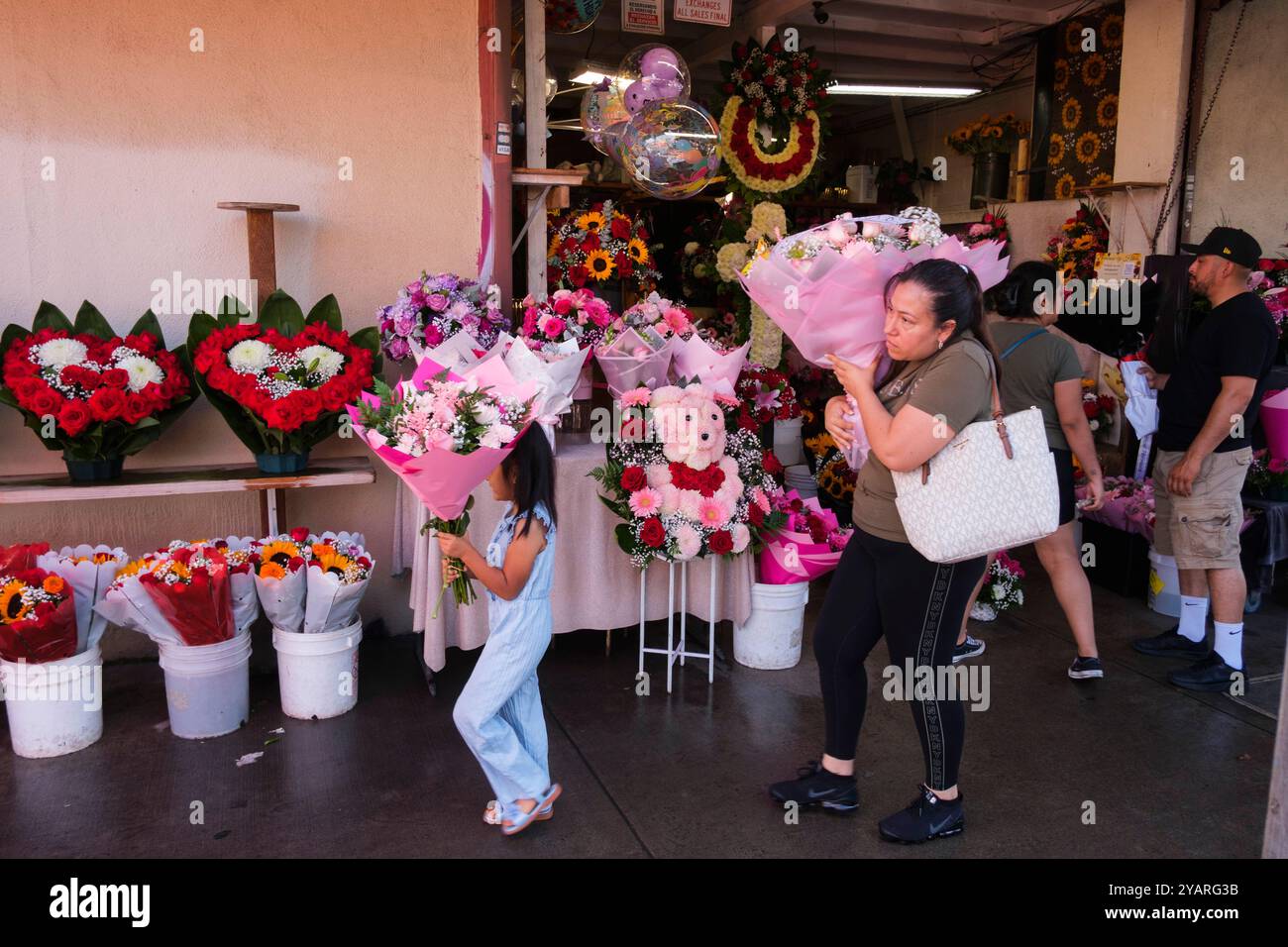 Flower district, downtown Los Angeles, California, United States of ...
