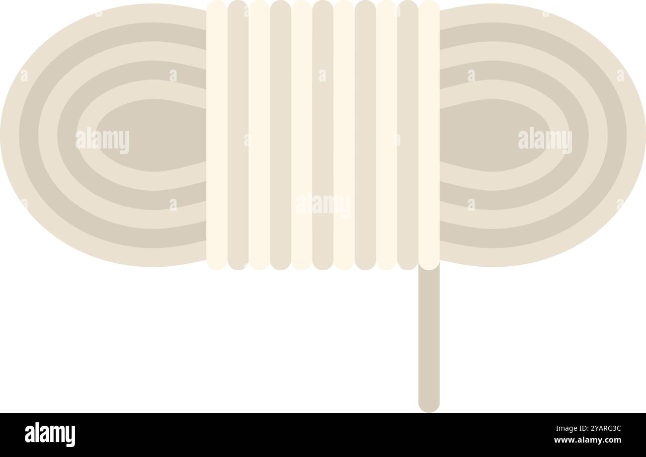 Simple minimalist vector illustration of a hank of rope tied with twine ...