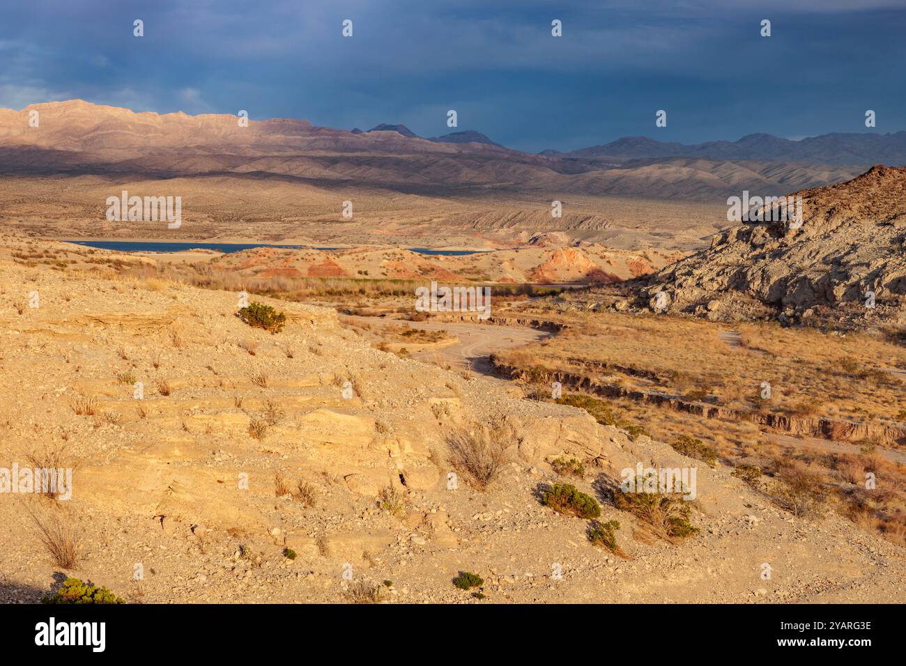Echo wash drains into the Overton Arm of Lake Mead at Echo Bay, Nevada ...