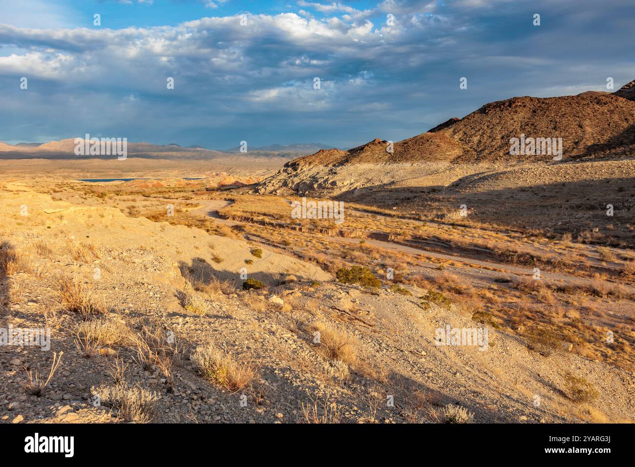 Echo wash drains into the Overton Arm of Lake Mead at Echo Bay, Nevada ...