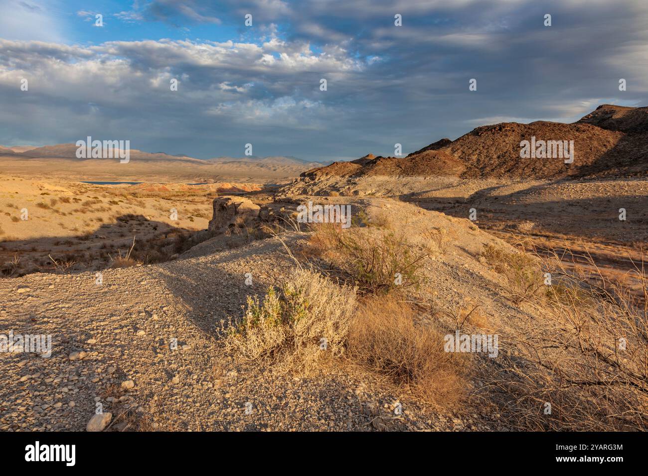 Echo wash drains into the Overton Arm of Lake Mead at Echo Bay, Nevada ...