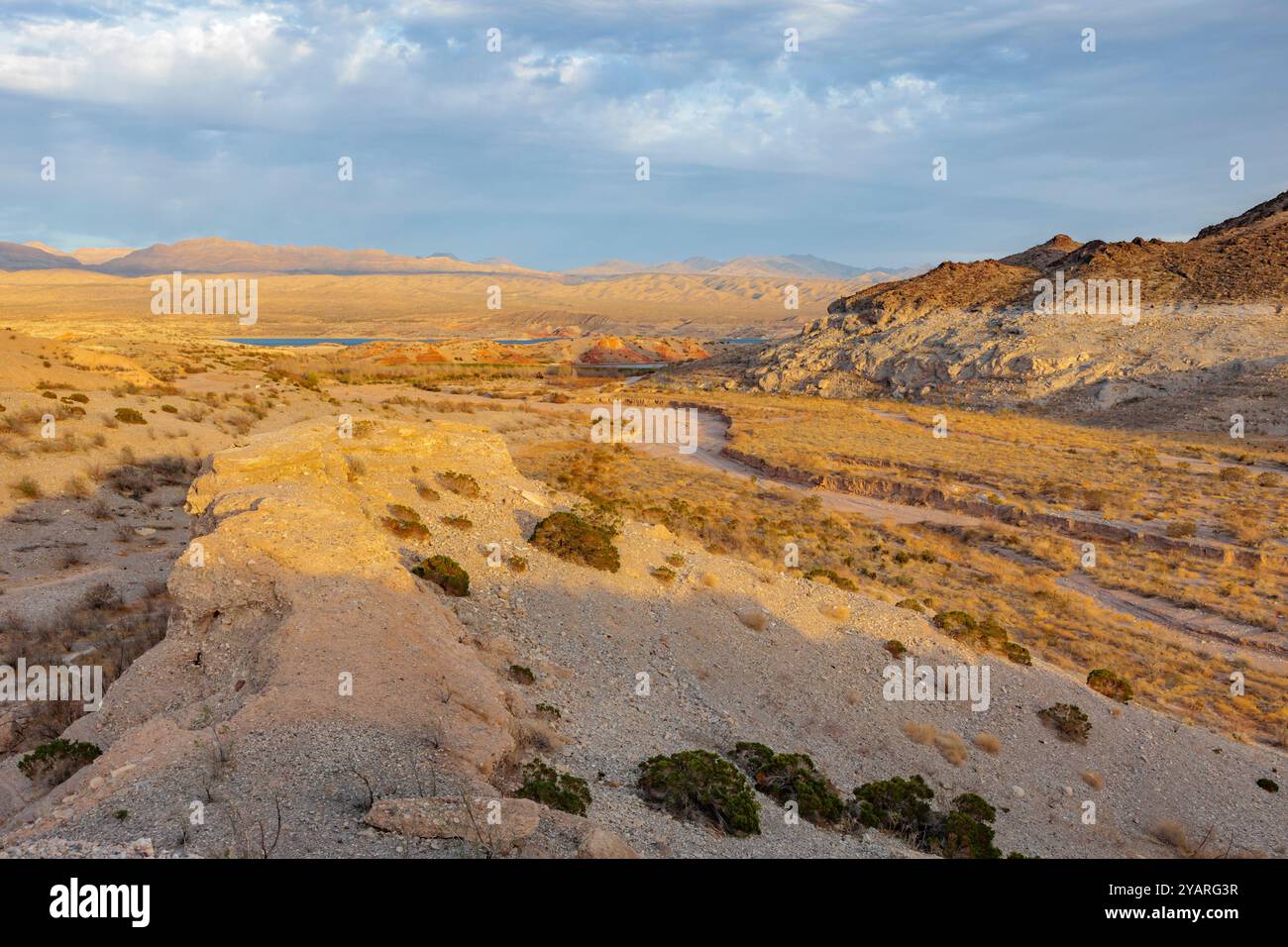 Echo wash drains into the Overton Arm of Lake Mead at Echo Bay, Nevada ...