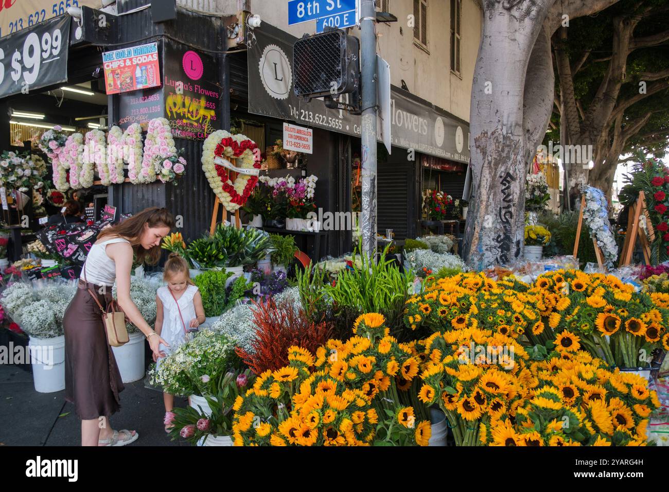 Flower district, downtown Los Angeles, California, United States of ...