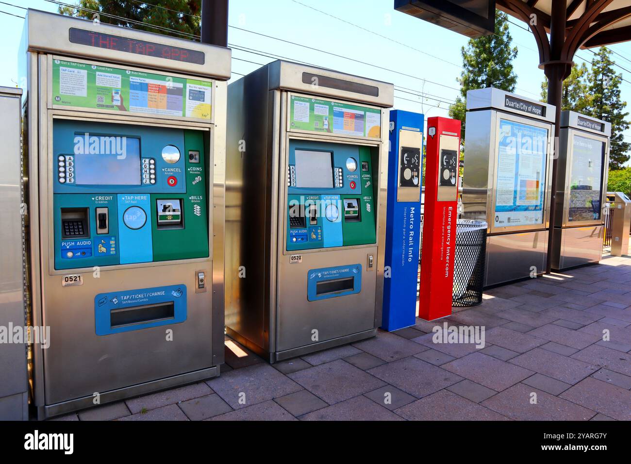 LA Metro TAP Ticket Vending Machines at Duarte-City of Hope Metro ...
