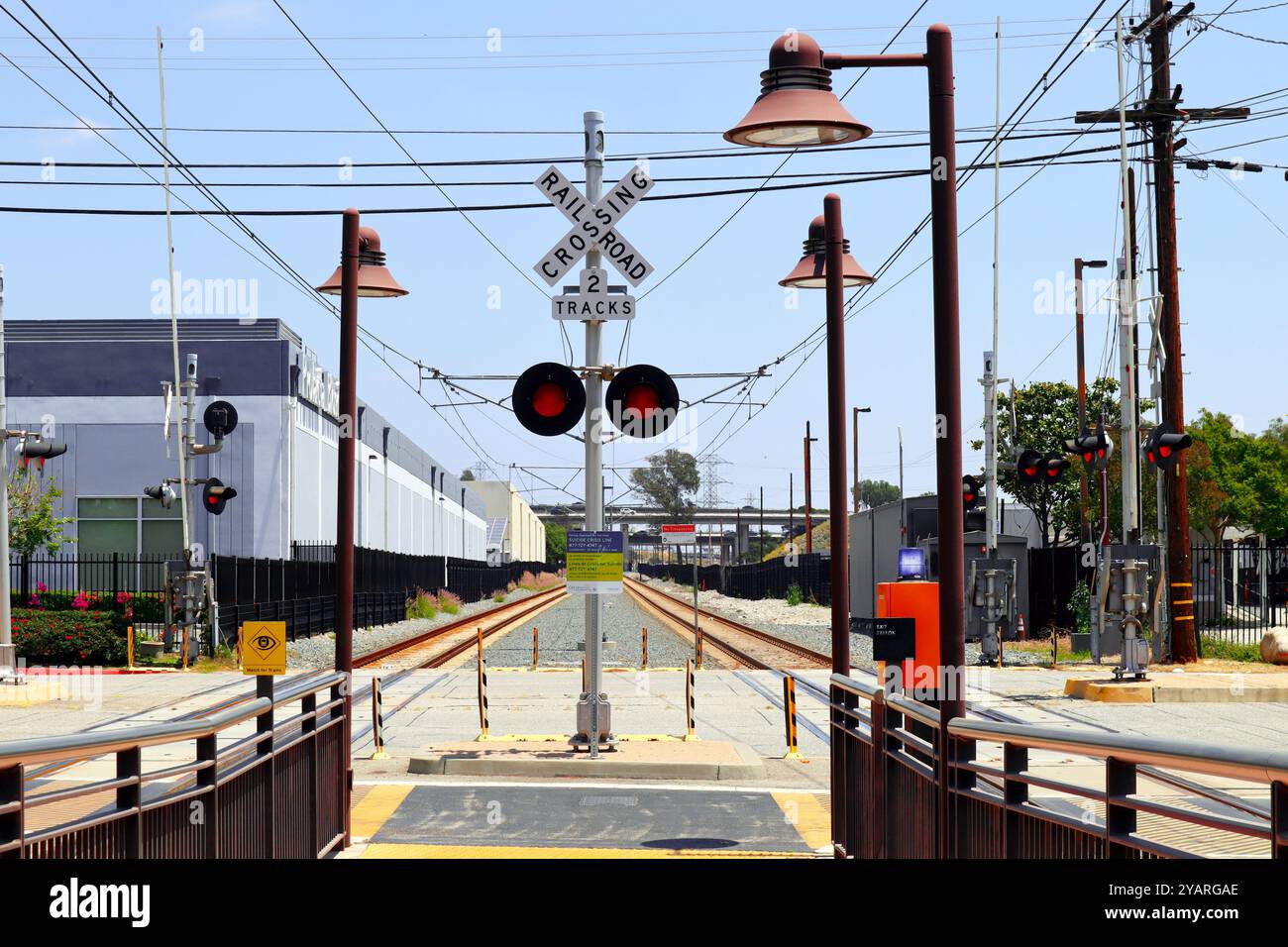 Railroad Crossing sign at Duarte-City of Hope Metro Station A Line ...