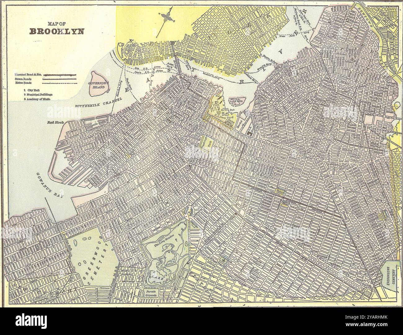 SEATTLE -SEP 11, 2022 - An antique map of brooklyn, new york, showing ...