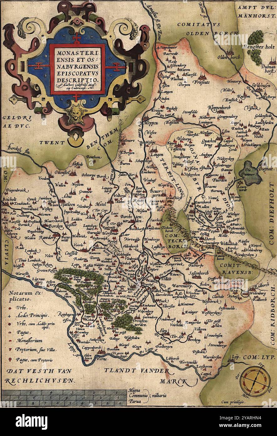 SEATTLE -SEP 11, 2022 - Highly detailed antique map of the bishopric of ...