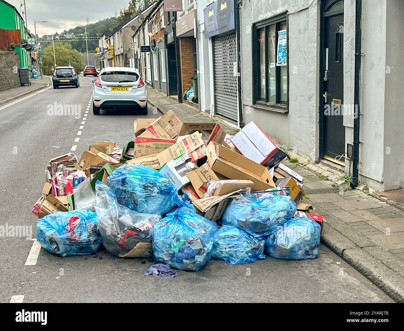 Treforest, Pontypridd, Wales - 5 September 2024: Cardboard boxes and ...