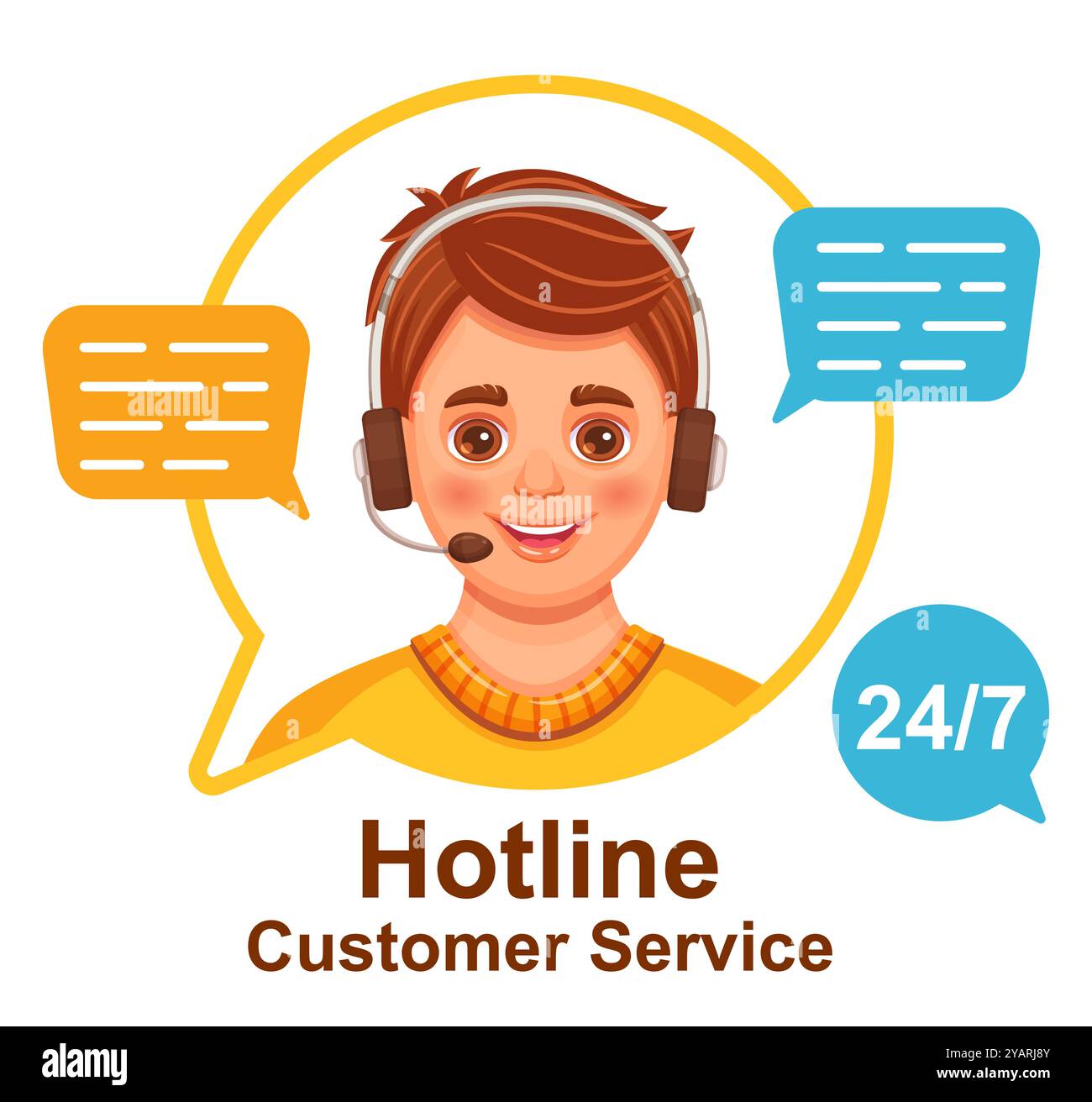 Man headset telephone phone Stock Vector Images - Alamy