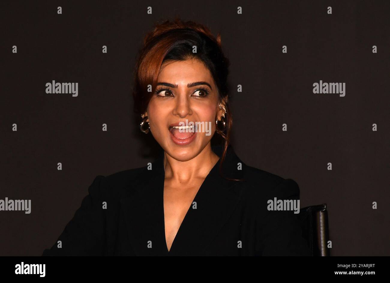 Mumbai, India. 15th Oct, 2024. Indian actress Samantha Ruth Prabhu is seen at the trailer launch ...